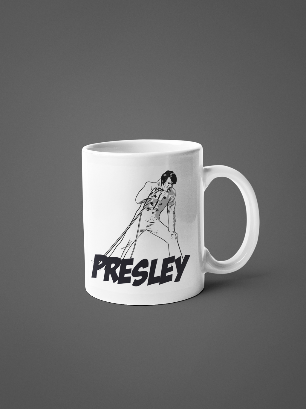 Elvis Presley 1968 Unofficial Cartoon Fan Art Made 11oz ceramic Mug ...